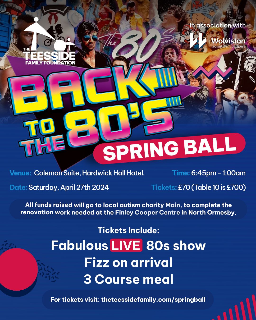 Back to the 80s Spring Ball - Hardwick Hall Hotel
